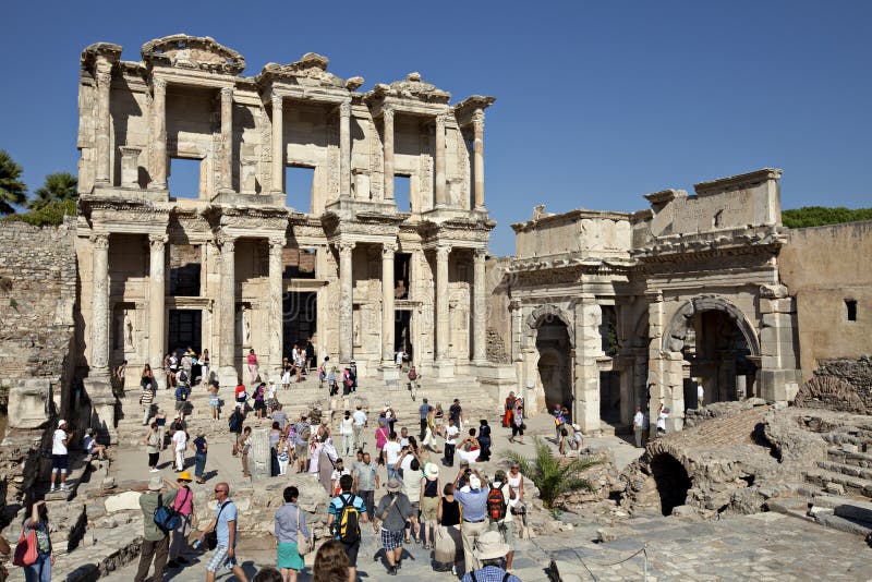 The Library of Celsus in Ephesus Editorial Stock Photo - Image of ...