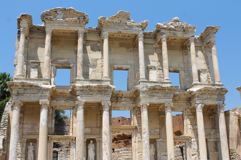 The Library of Celsus in Ephesus Turkey Stock Photo - Image of place ...