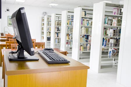 Library and computer stock image. Image of learning, networking - 14669361