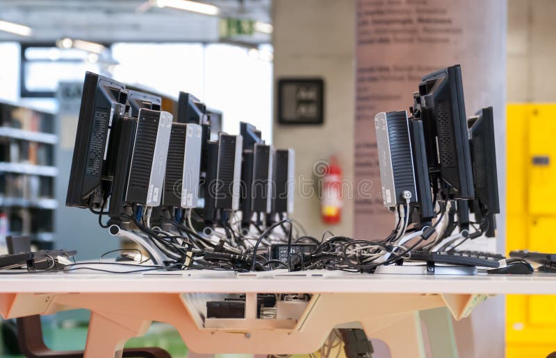 Library Computers stock image. Image of computers, isolated - 55381027