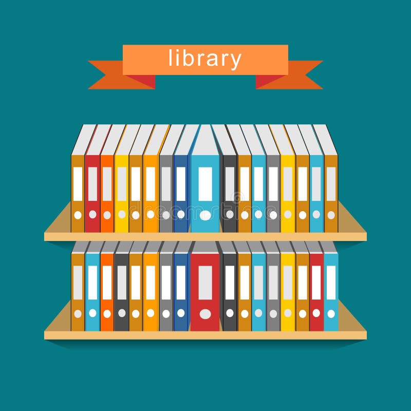 Library Concept. Bookcase Concept Stock Illustration - Illustration of ...