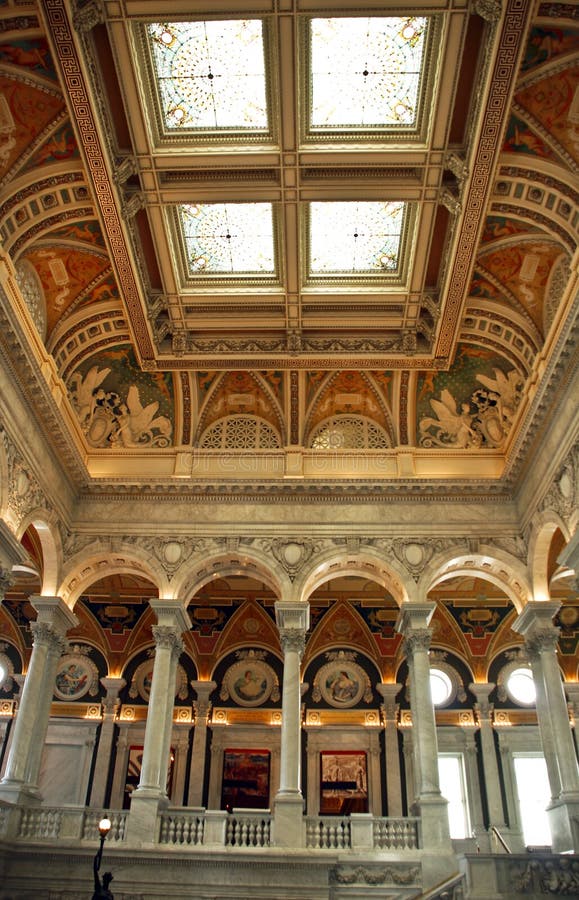 Hall, Library of Congress, Washington DC Stock Photo - Image of ...