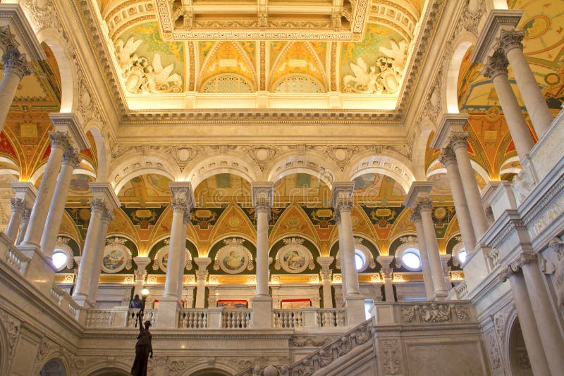Bronze Statue Inside the Entrance Hall To the Library of Congress Stock ...