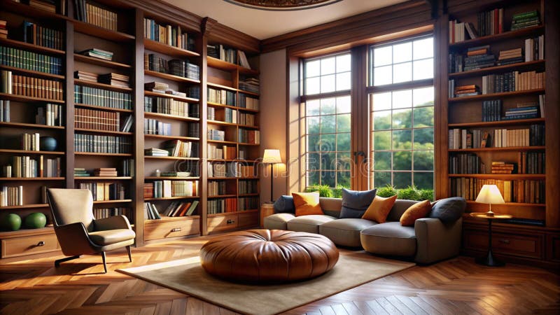 A Decorative Library Corner with Bookshelves Back To School Background ...