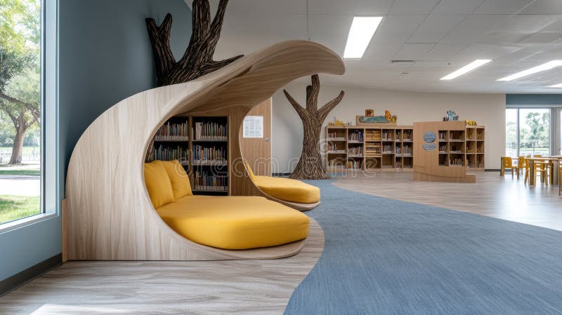 Library Demonstration: Book Collection, Reading Area, Educational ...
