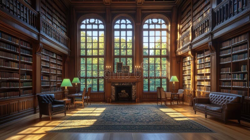 Library Demonstration: Book Collection, Reading Area, Educational ...