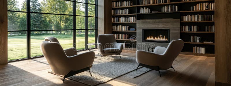 Library Demonstration: Book Collection, Reading Area, Educational ...