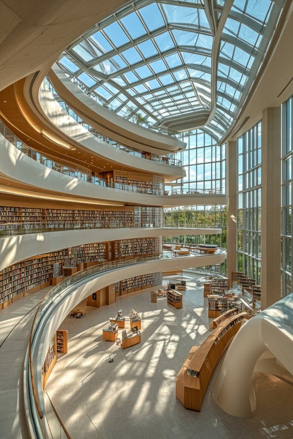 Library Demonstration: Book Collection, Reading Area, Educational ...