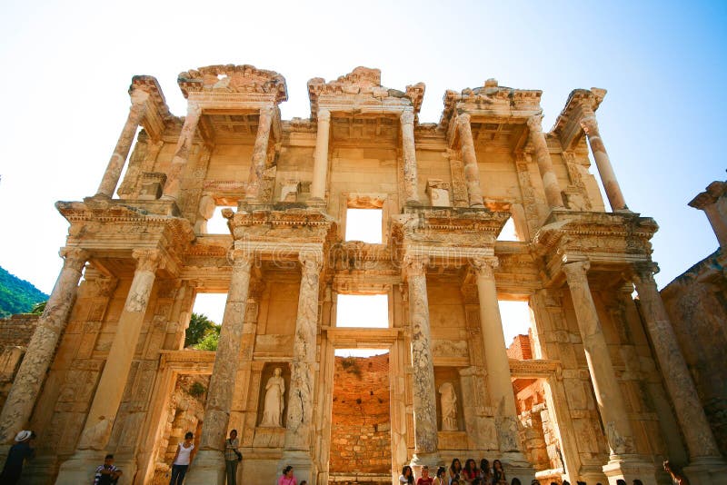 Library of Ephesus editorial stock photo. Image of landscape - 52422223