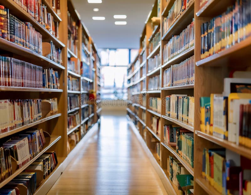 Library Featuring Rows of Books, Reading Spaces, and Educational ...