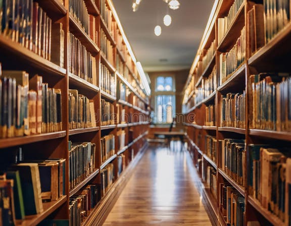Library Featuring Rows of Books, Reading Spaces, and Educational ...