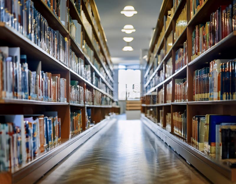 Library Featuring Rows of Books, Reading Spaces, and Educational ...