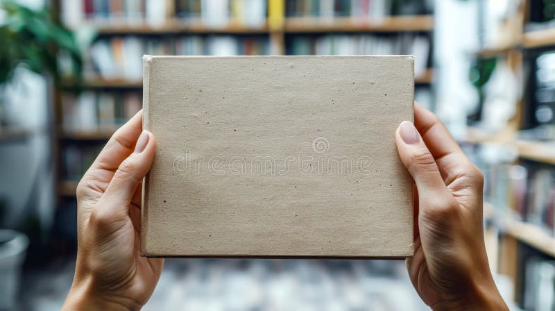 In Library Filled with Countless Books, a Pair of Hands Gently Holds a ...