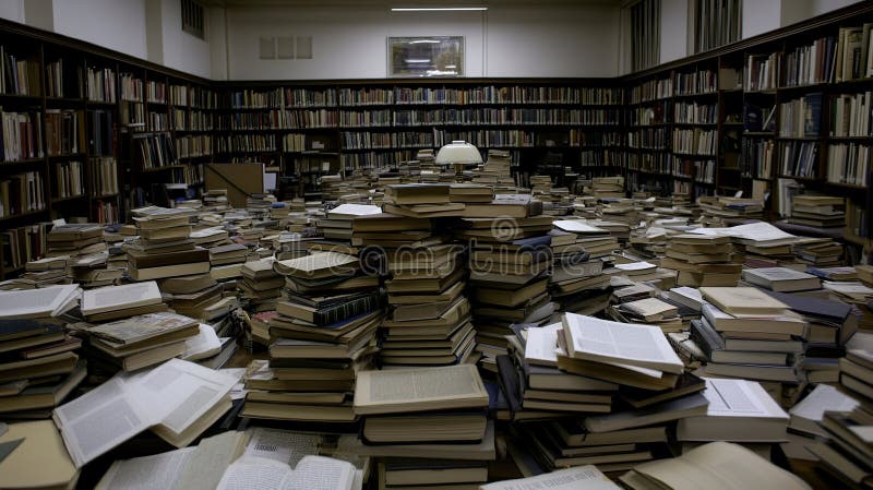 Library Floor Books Scattered Research Chaos Study Stock Photos - Free ...
