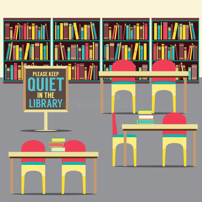 In the Library with Forbidden Poster Stock Vector - Illustration of ...