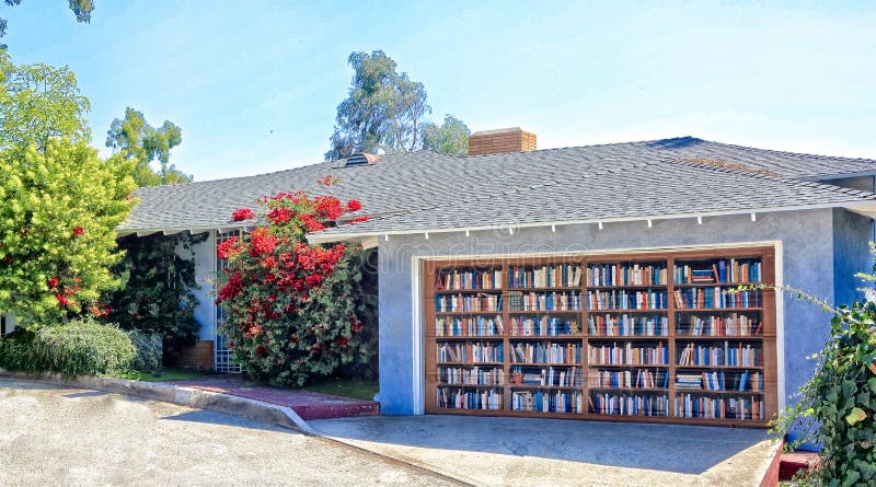 Library Garage Door Creative Stock Photo - Image of library, painted ...