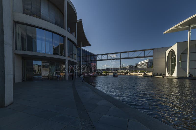 Library of the German Bundestag with Dark Blue Sky in Berlin Germany 06 ...