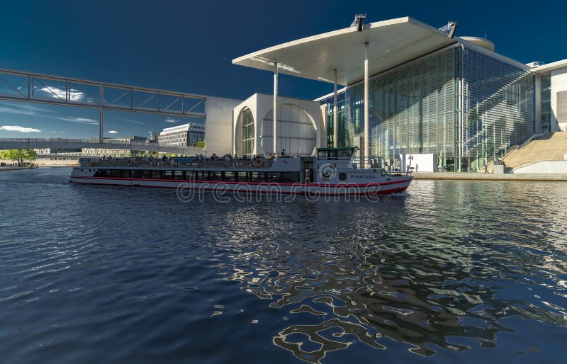 Library of the German Bundestag with Dark Blue Sky in Berlin Germany 06 ...