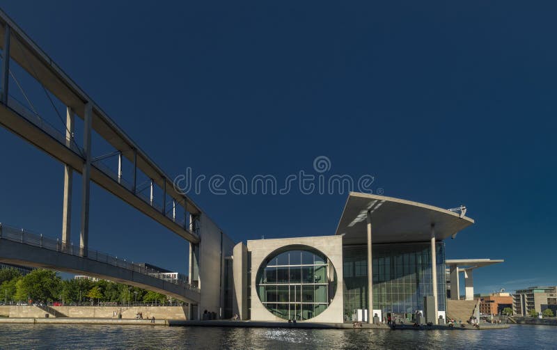 Library of the German Bundestag with Dark Blue Sky in Berlin Germany 06 ...