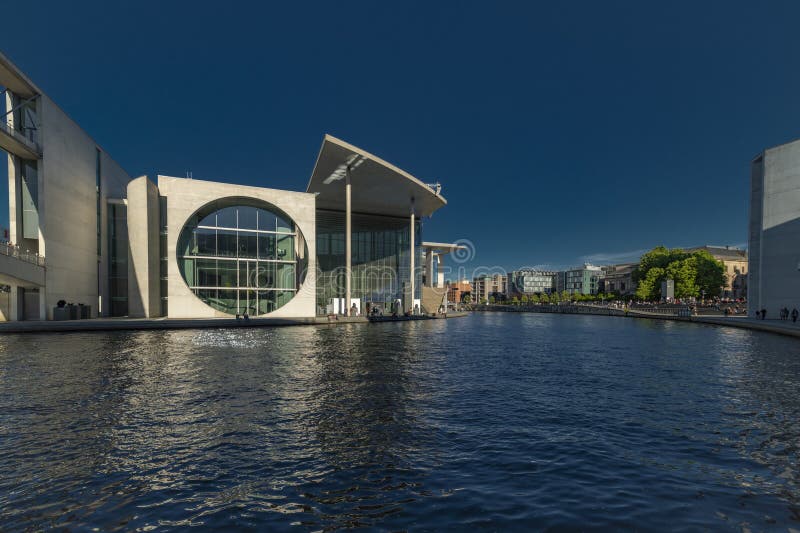 Library of the German Bundestag with Dark Blue Sky in Berlin Germany 06 ...