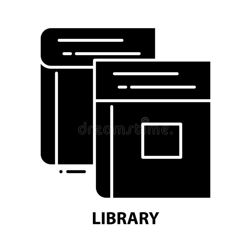 Library Icon, Black Vector Sign with Editable Strokes, Concept ...