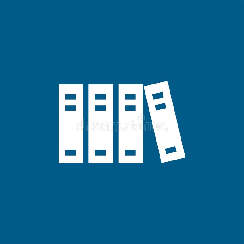 Library Icon on Blue Background. Blue Flat Style Vector Illustration ...