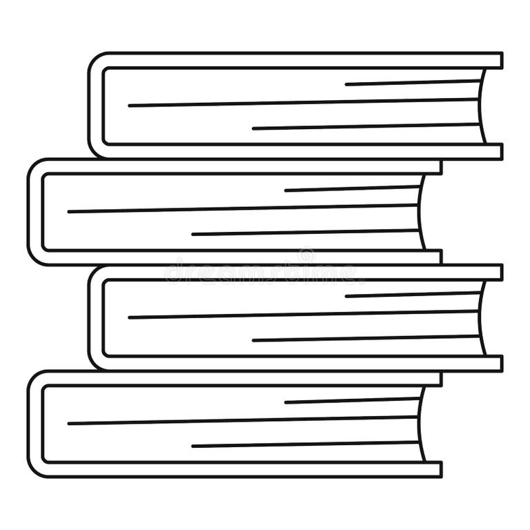 Library Icon, Outline Style. Stock Vector - Illustration of bookmark ...