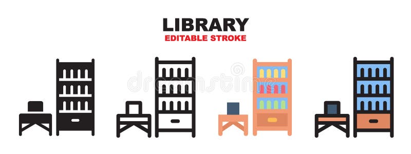 Icons Library Editable Stroke Stock Illustrations – 428 Icons Library ...
