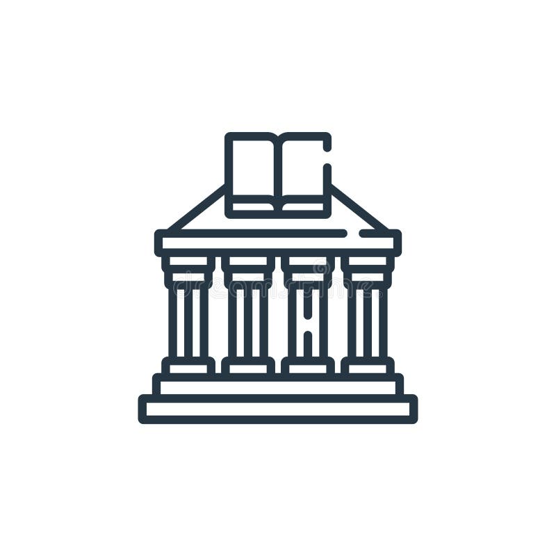 Library Icon Vector from Education Concept. Thin Line Illustration of ...