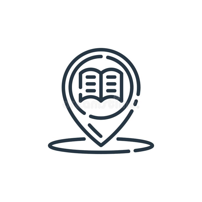 Library Icon Vector from Elearning Concept. Thin Line Illustration of ...