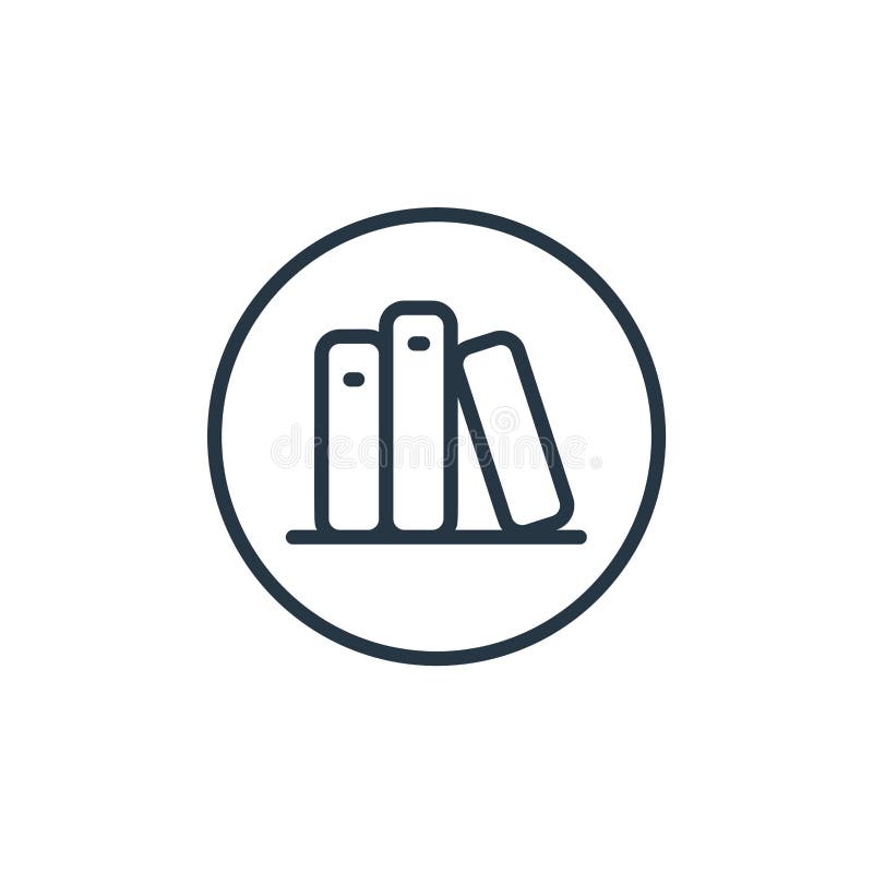 Library Icon Vector from Online Learning Concept. Thin Line ...