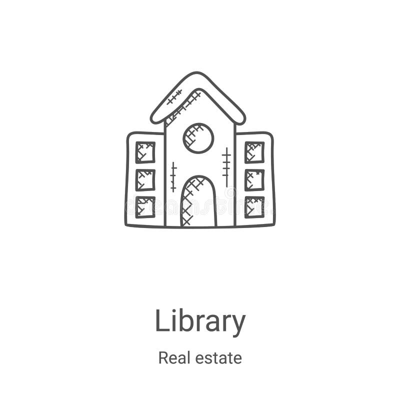 Library Icon Vector from Workplace Collection. Thin Line Library ...