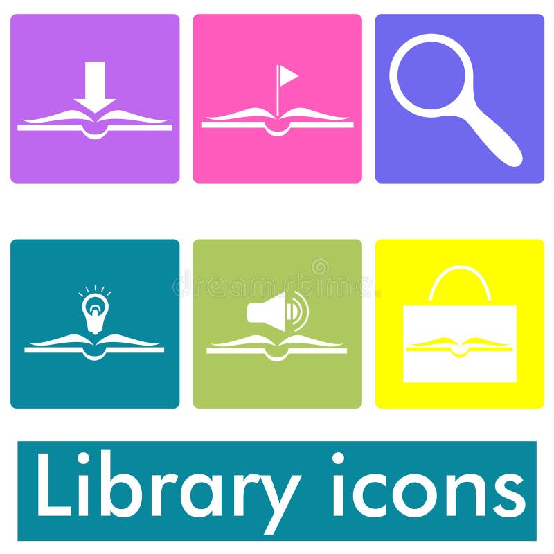 Library icons stock vector. Illustration of read, isolated - 43170268