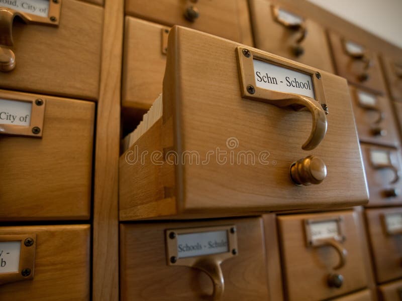 Old Library Index Card from Above Stock Photo - Image of exams ...