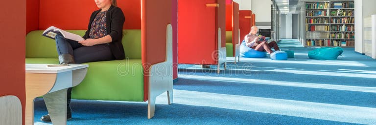 Library with Individual Study Area Stock Photo - Image of banner ...