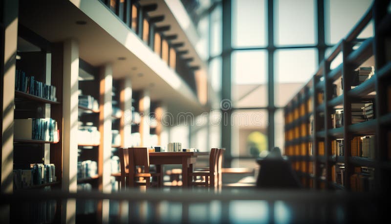 Library Interior with Bookshelf and Bookshelf. 3d Rendering Stock ...
