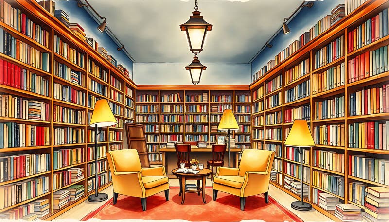 Library Interior Bookshelves, Classic Study, and Knowledge Resource ...