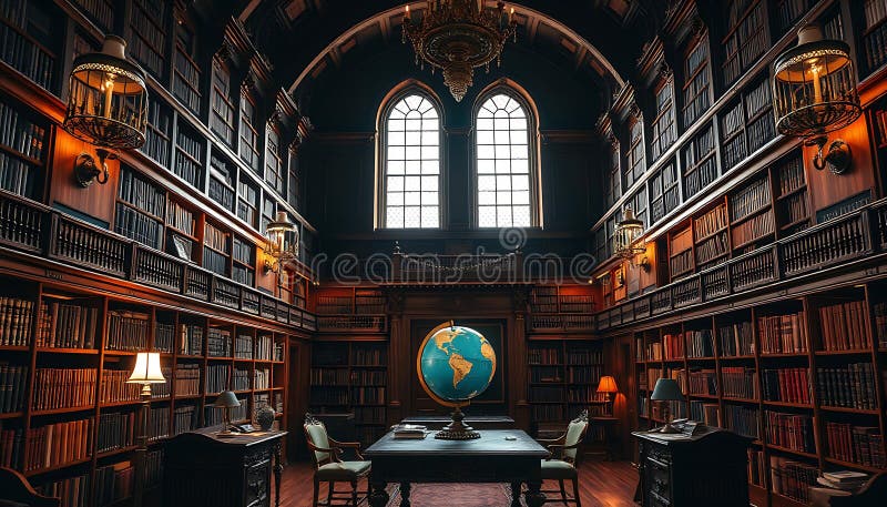 Library Interior with Bookshelves, Reading Space, Knowledge, and ...