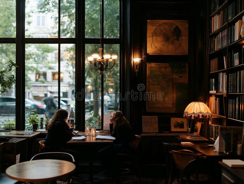 Library Interior, Large Window, Natural Light, Bookshelves, Reading ...