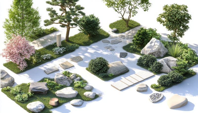 Library of Landscaping Elements Showing Different Light Colors for ...