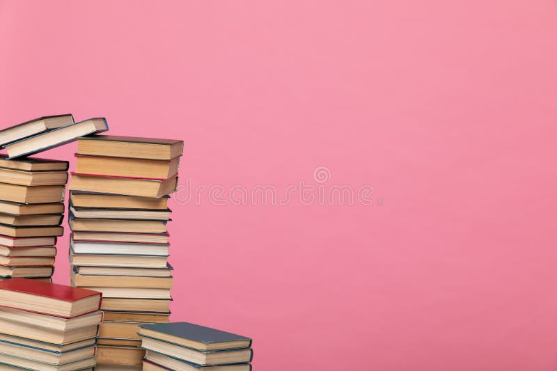 Library Science Stack of Books on White Background Training Stock Image ...