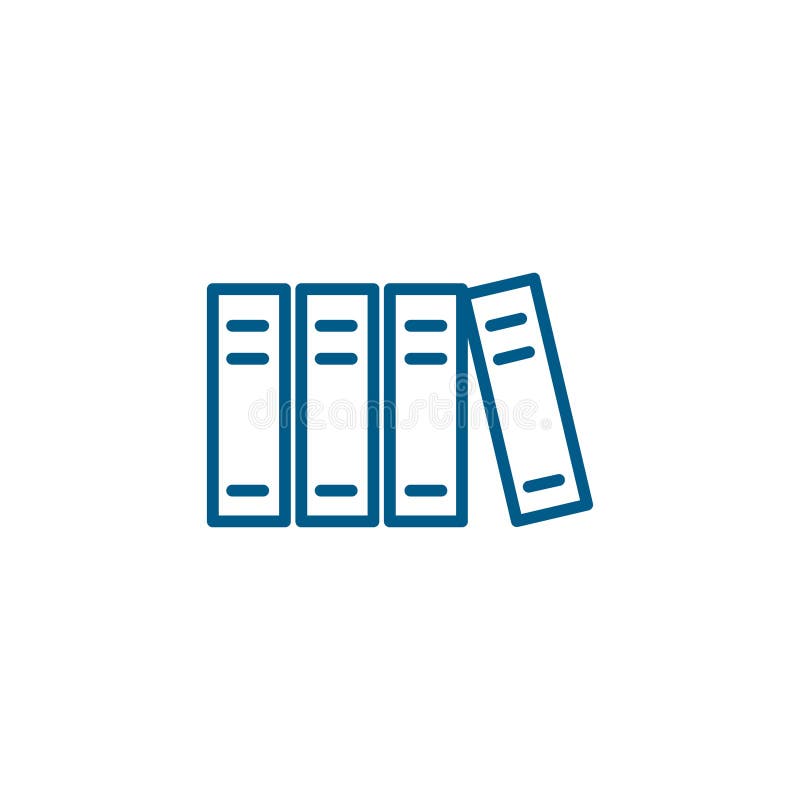 Library Line Blue Icon on White Background. Blue Flat Style Vector ...