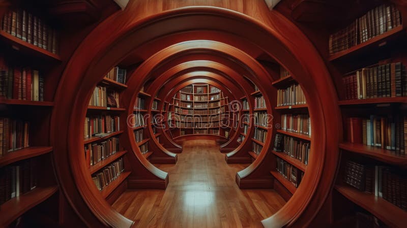 A Library with a Lot of Books and Shelves on the Floor, AI Stock Image ...