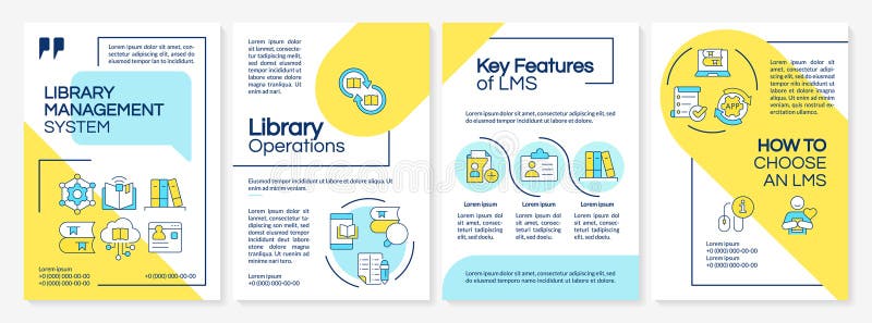 Library Management Benefits Brochure Template Stock Vector ...