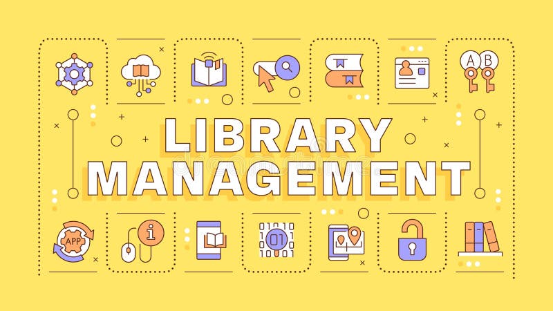 Library Management Yellow Word Concept Stock Vector - Illustration of ...