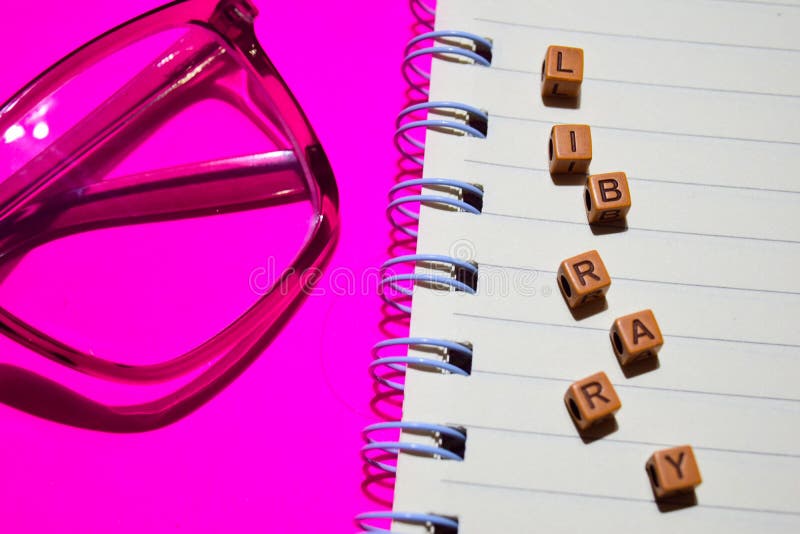 Library Message Written on Wooden Blocks. Education Concepts Stock ...
