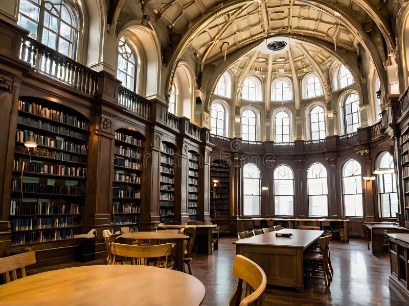 The Library is Neat and Beautiful Stock Illustration - Illustration of ...