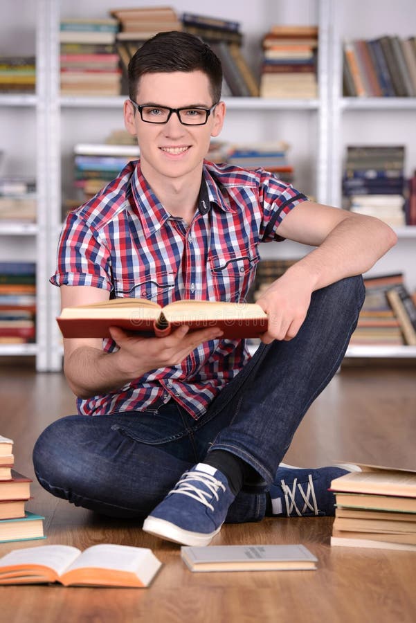 Library stock image. Image of computer, smile, bookshelf - 39713339