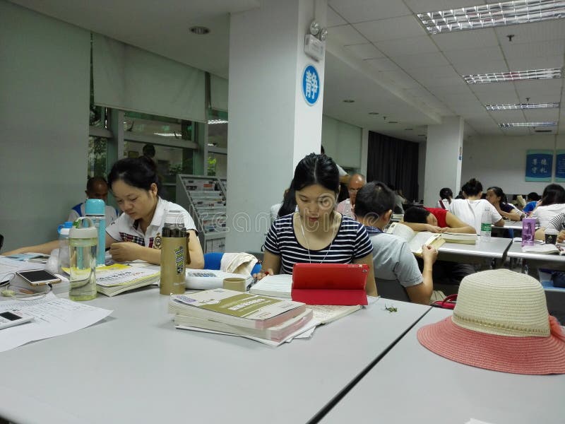 The Library, the Readers are Reading Editorial Photo - Image of books ...