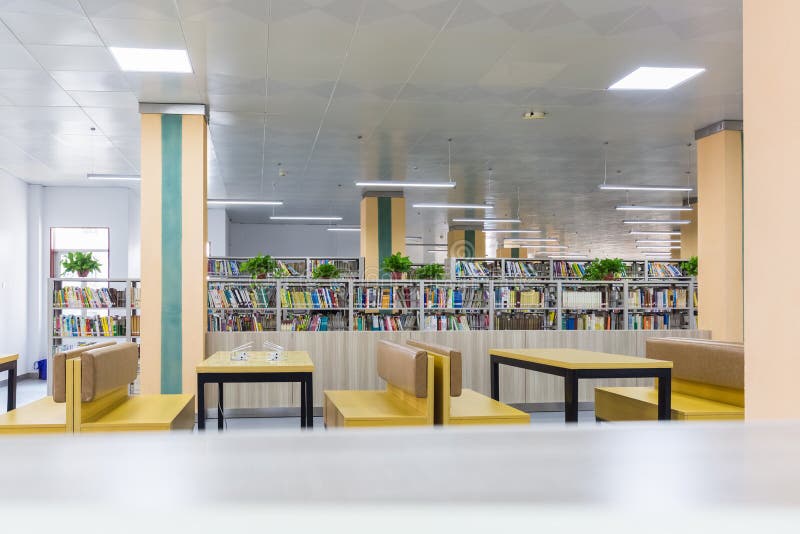 Modern library interior stock photo. Image of knowledge - 32267474